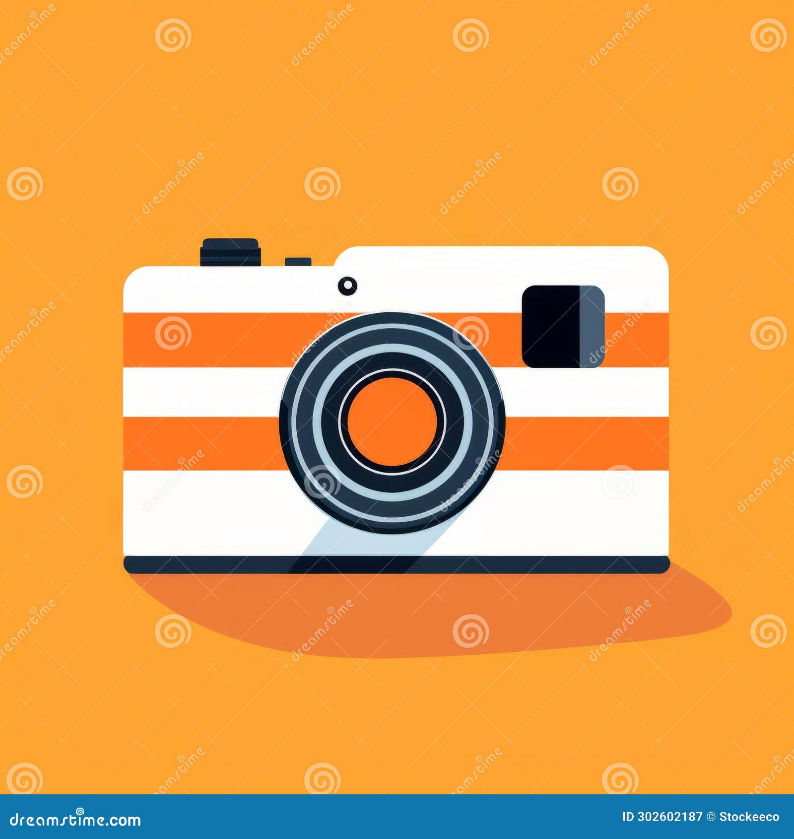 Flat Orange Camera Icon: Graphic Design-inspired Illustration Stock ...