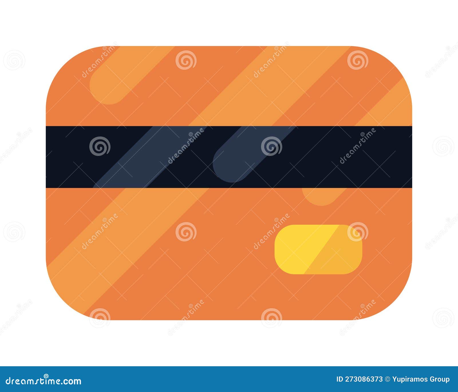 Flat orange credit card stock vector. Illustration of plastic - 273086373