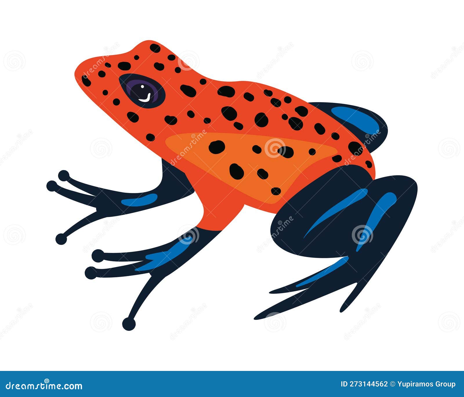 Flat orange frog stock vector. Illustration of croaking - 273144562