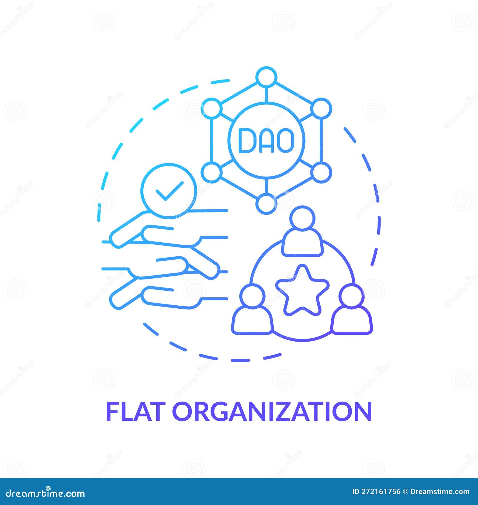 Flat Organization Blue Gradient Concept Icon Stock Illustration ...