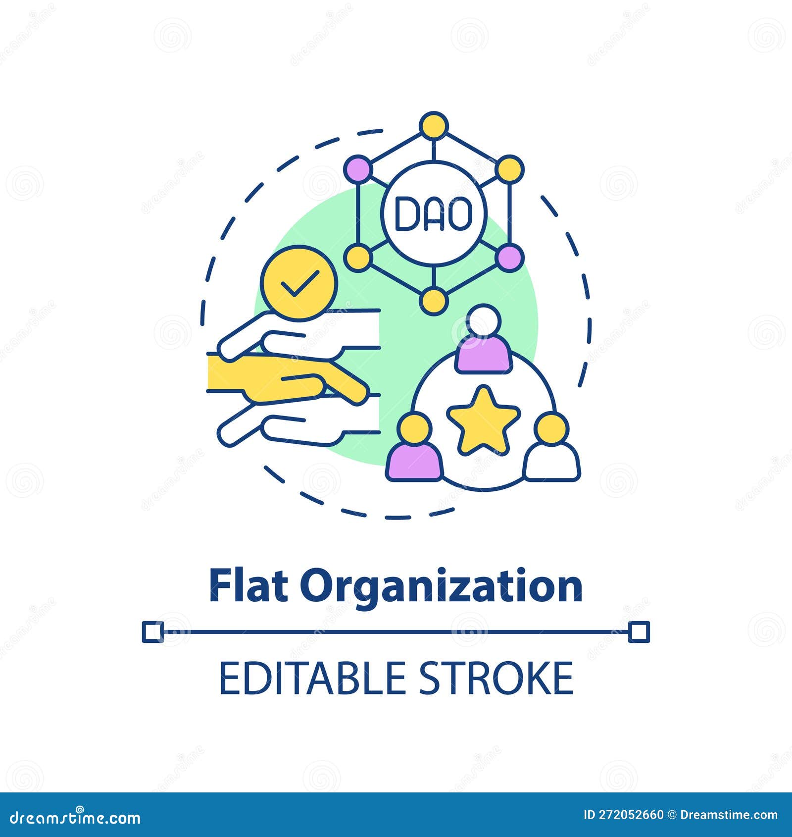 Flat Organization Concept Icon Stock Vector - Illustration of drawing ...