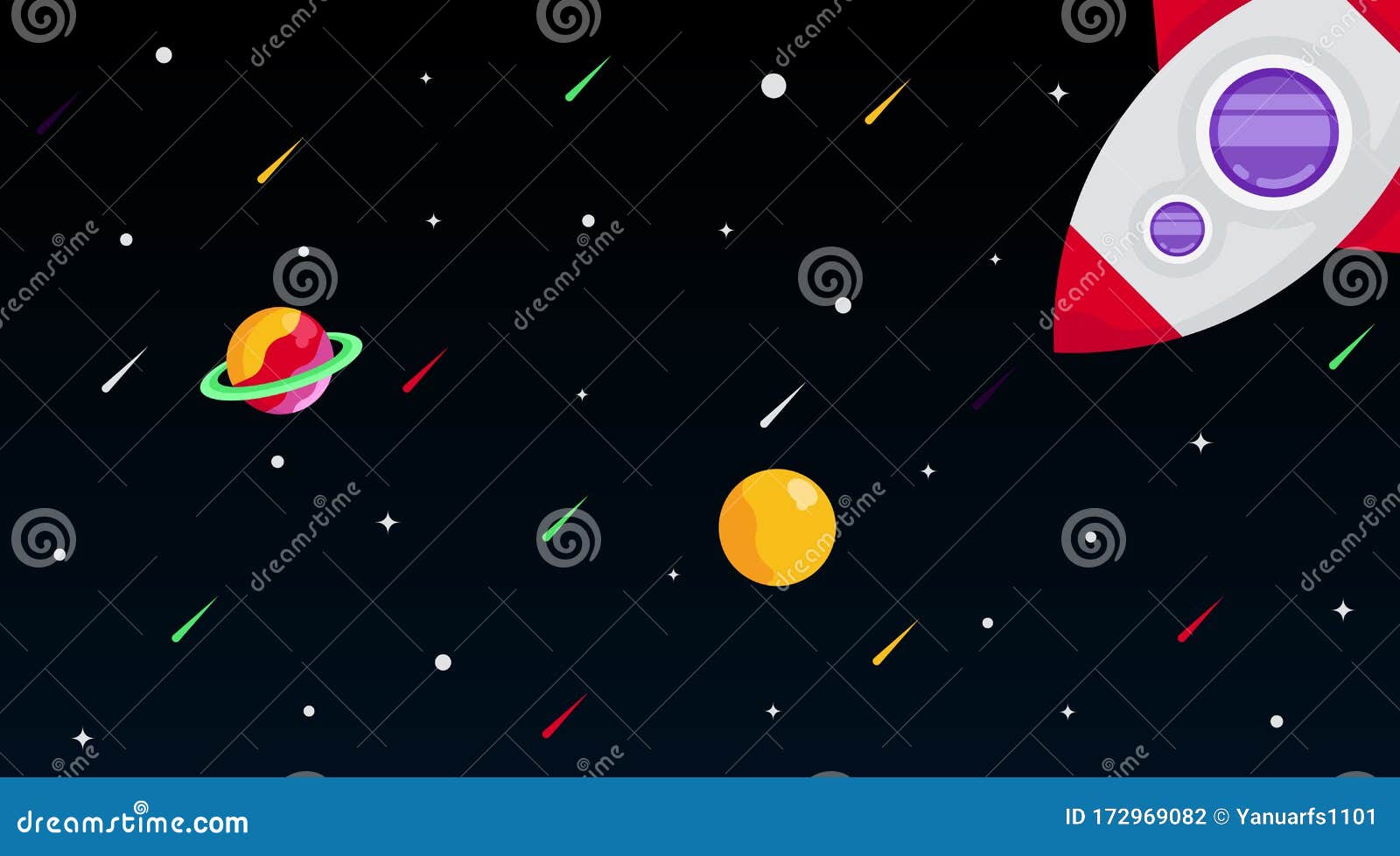 Flat Outer Space Background Illustration Vector Stock Vector - Illustration of nebula, deep ...