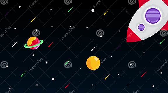 Flat Outer Space Background Illustration Vector Stock Vector - Illustration of nebula, deep ...