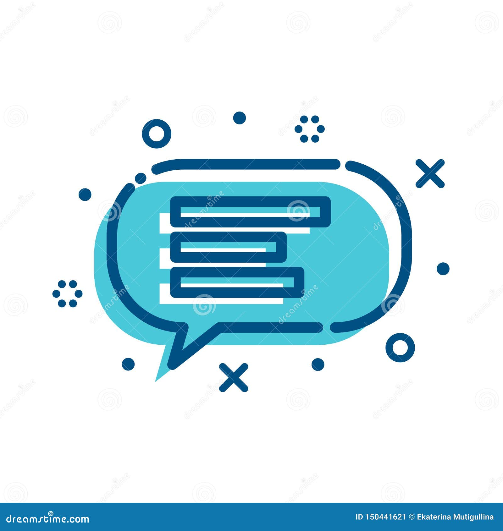 Flat outline Chat icon stock vector. Illustration of round - 150441621