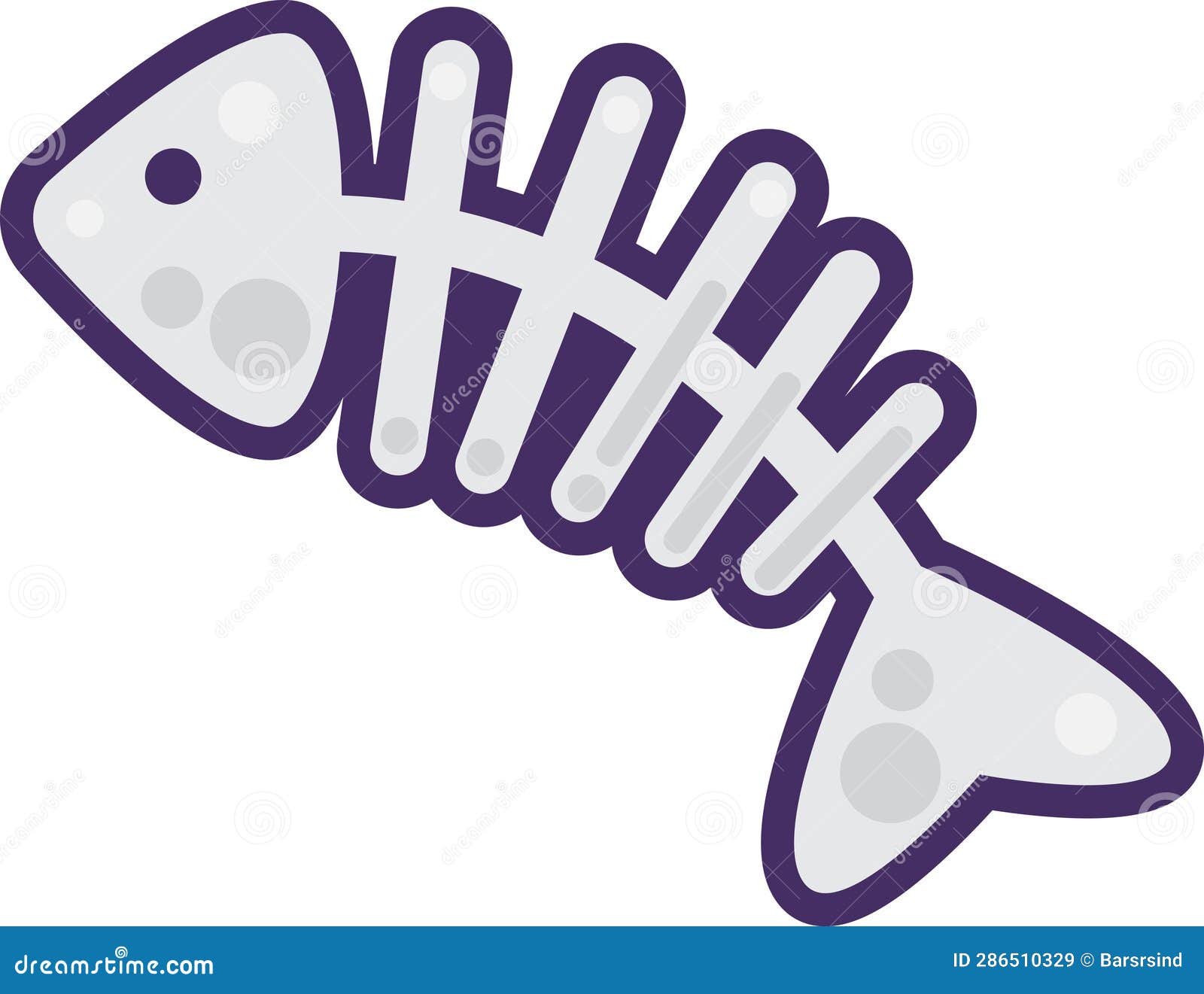 Flat Outline Gnawed Skeleton Bones Fish Icon Stock Vector ...