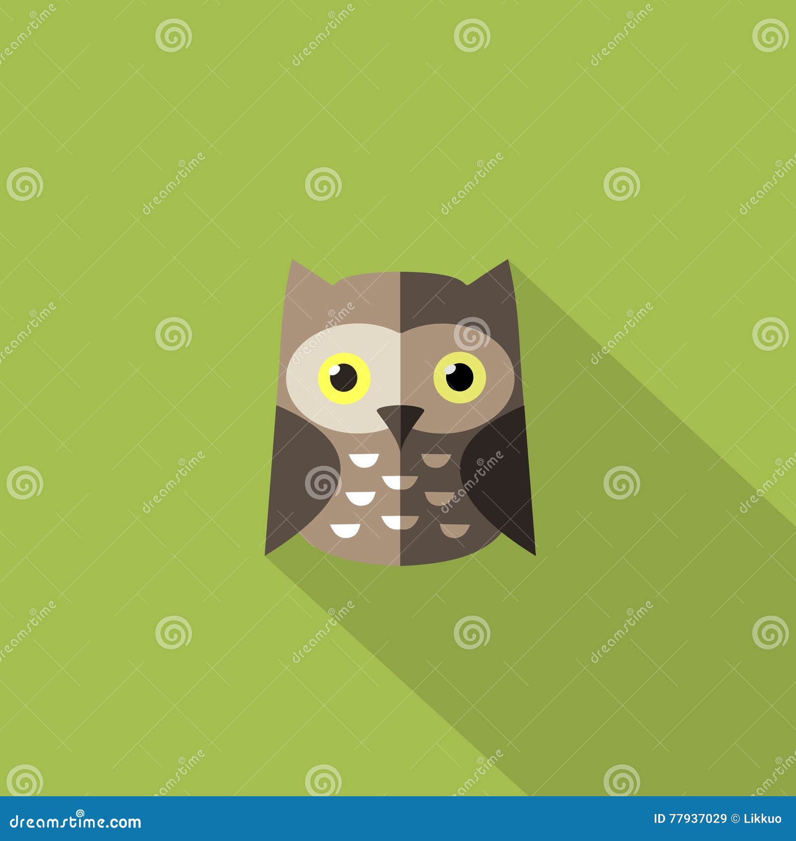 Flat owl icon stock vector. Illustration of bird, element - 77937029
