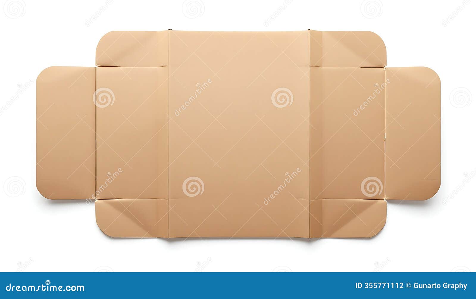 Flat Pack Cardboard Box Packaging Mockup Template Stock Illustration ...