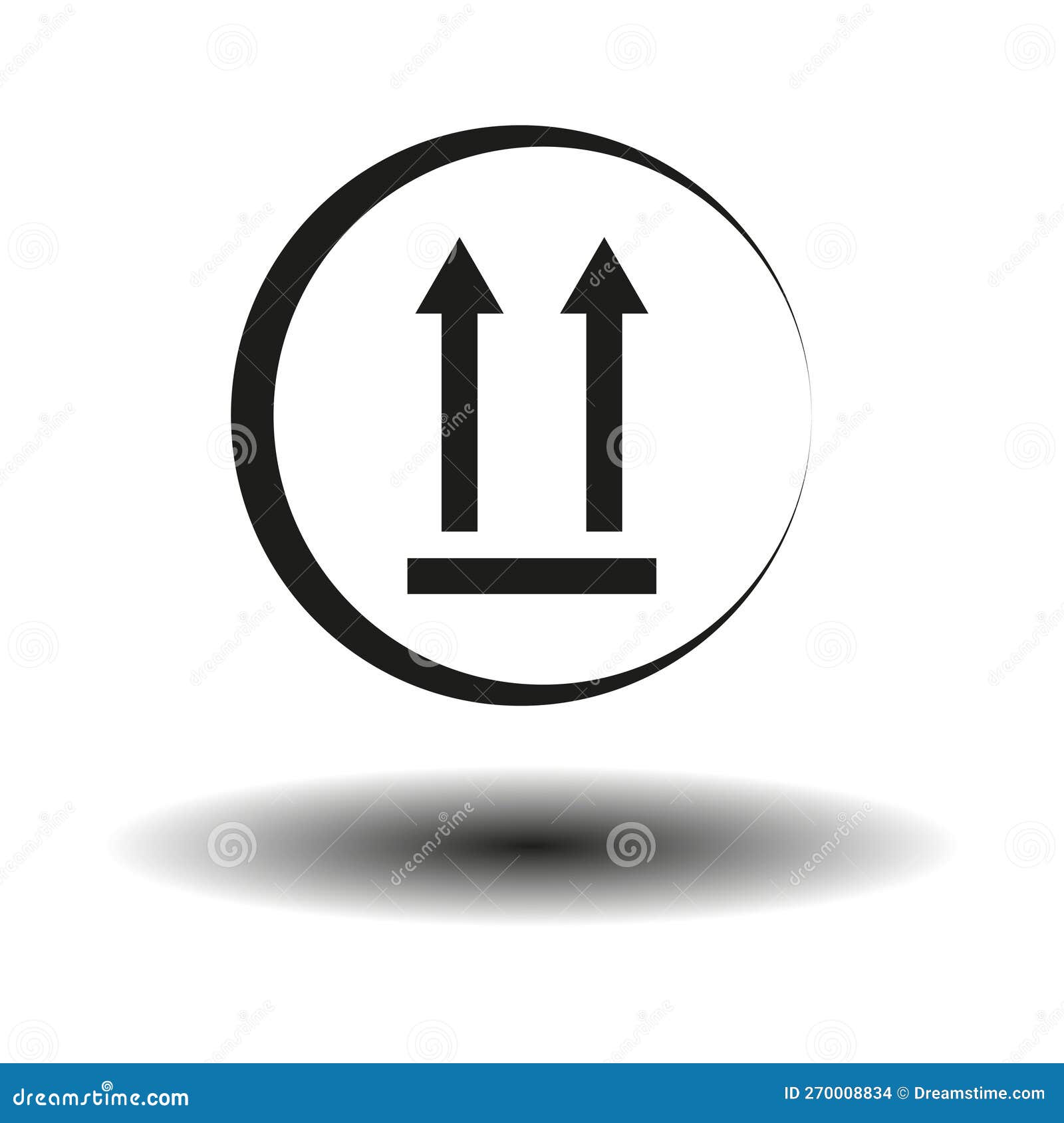 Flat Packaging with Black Sign Two Up Arrows. Vector Illustration Stock ...