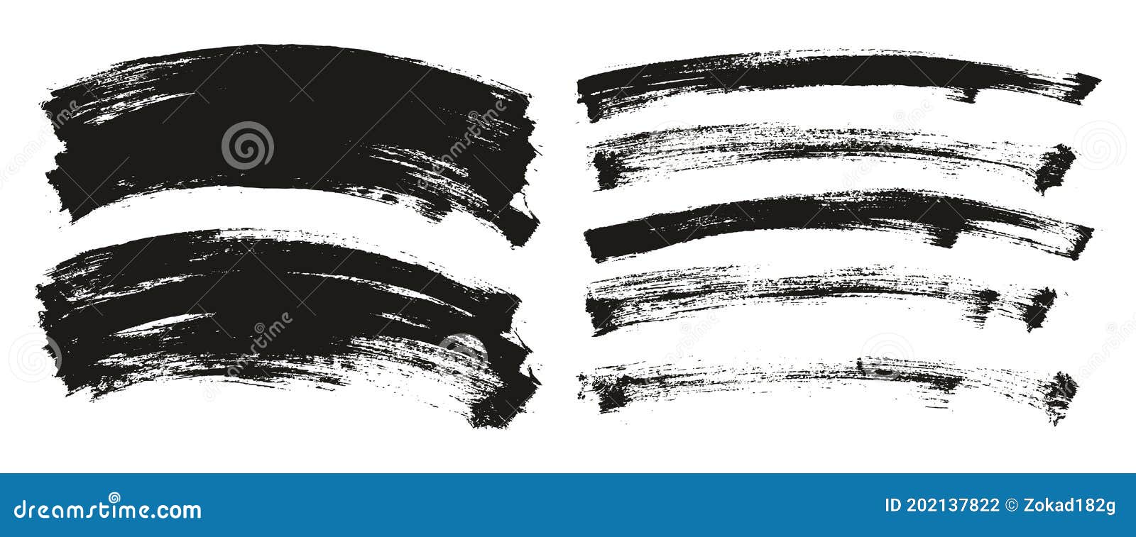 Flat Paint Brush Thin Curved Background High Detail Abstract Vector ...