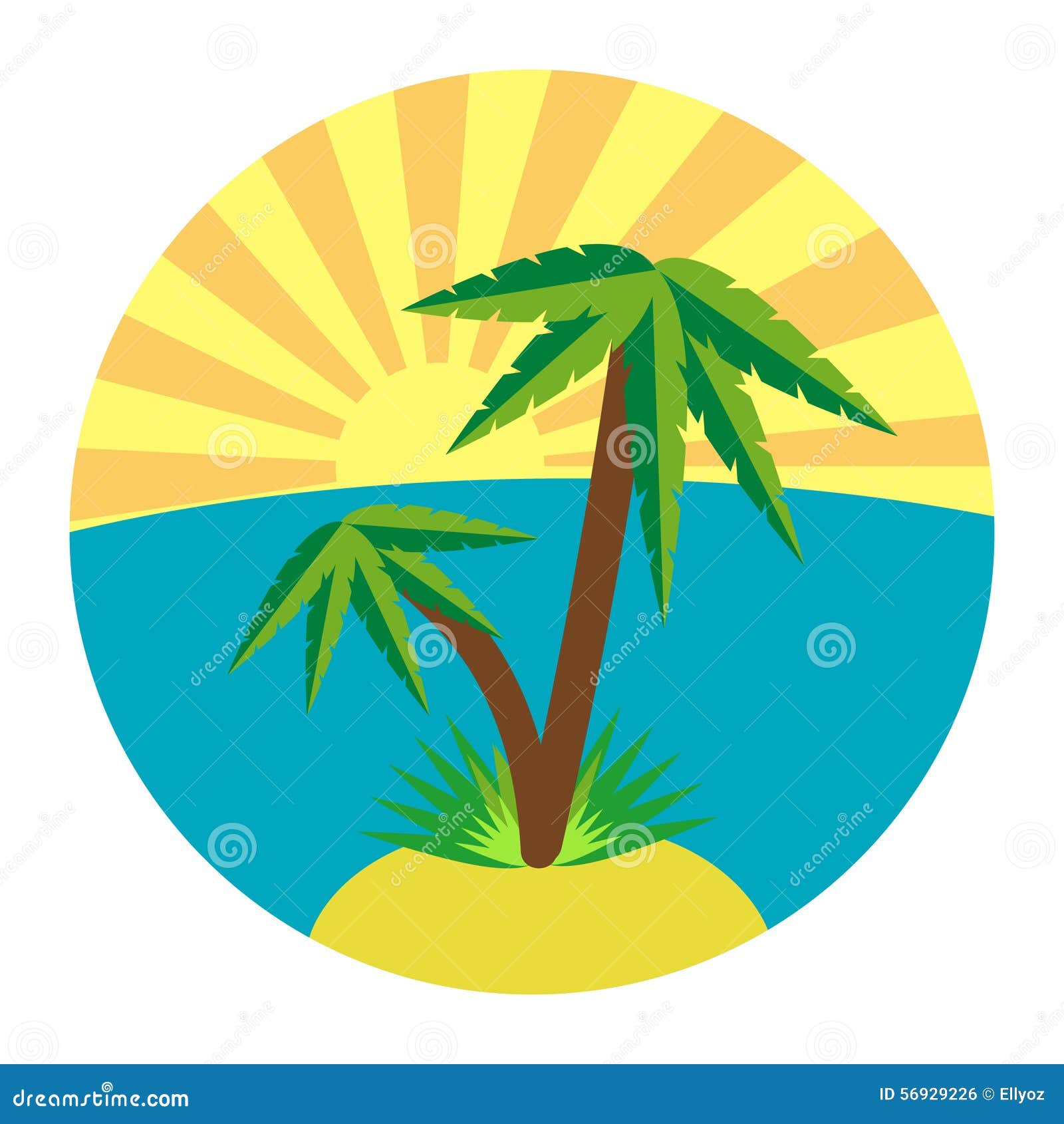 Flat palm icon stock vector. Illustration of beach, design - 56929226