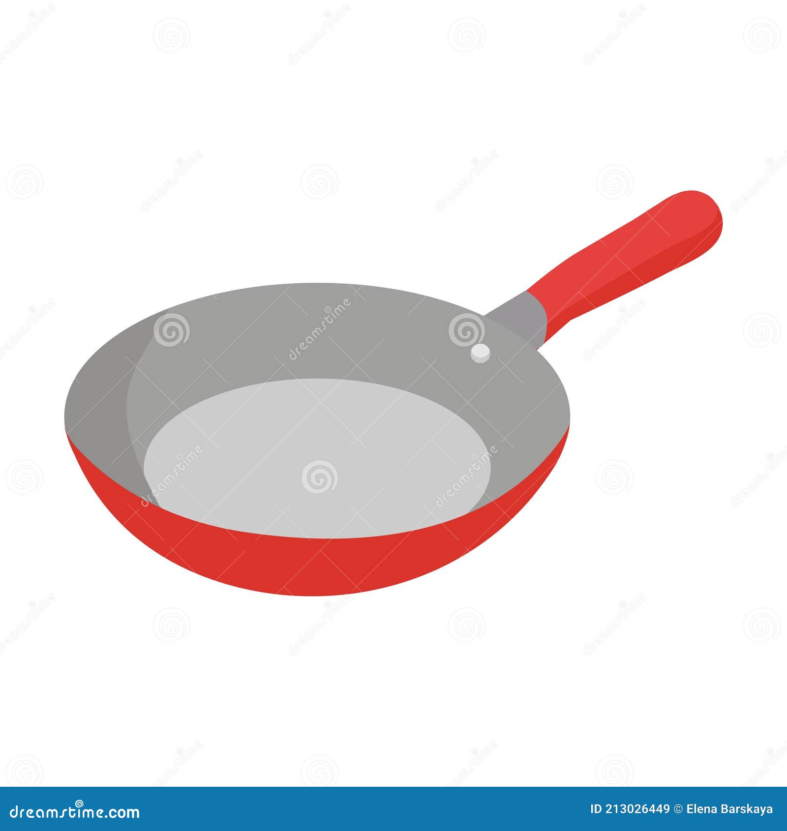 Flat Pan Design in Red Color on White Background Stock Vector ...