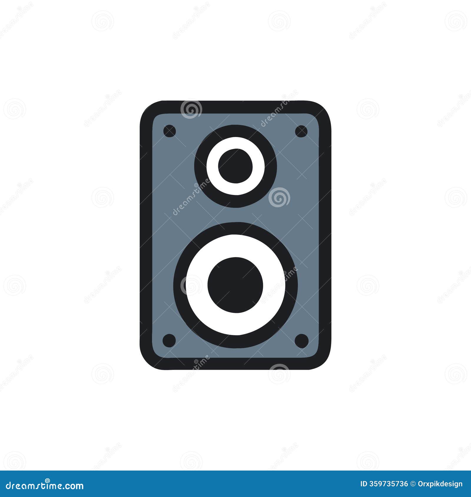 Flat Panel Speaker Icon for Sound Stock Illustration - Illustration of ...