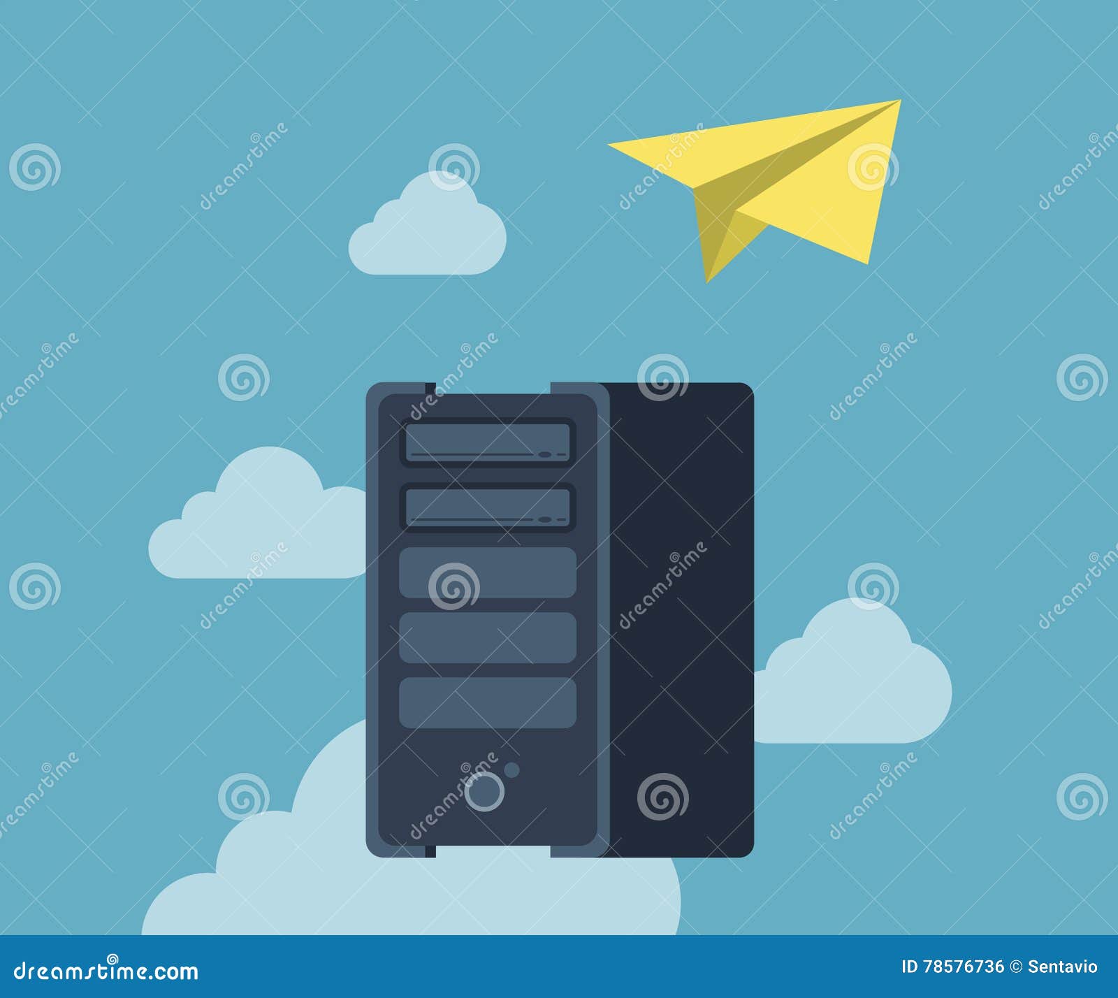 Flat Paper Air Plane Fly Pc Vector Emailing Global Stock Vector ...