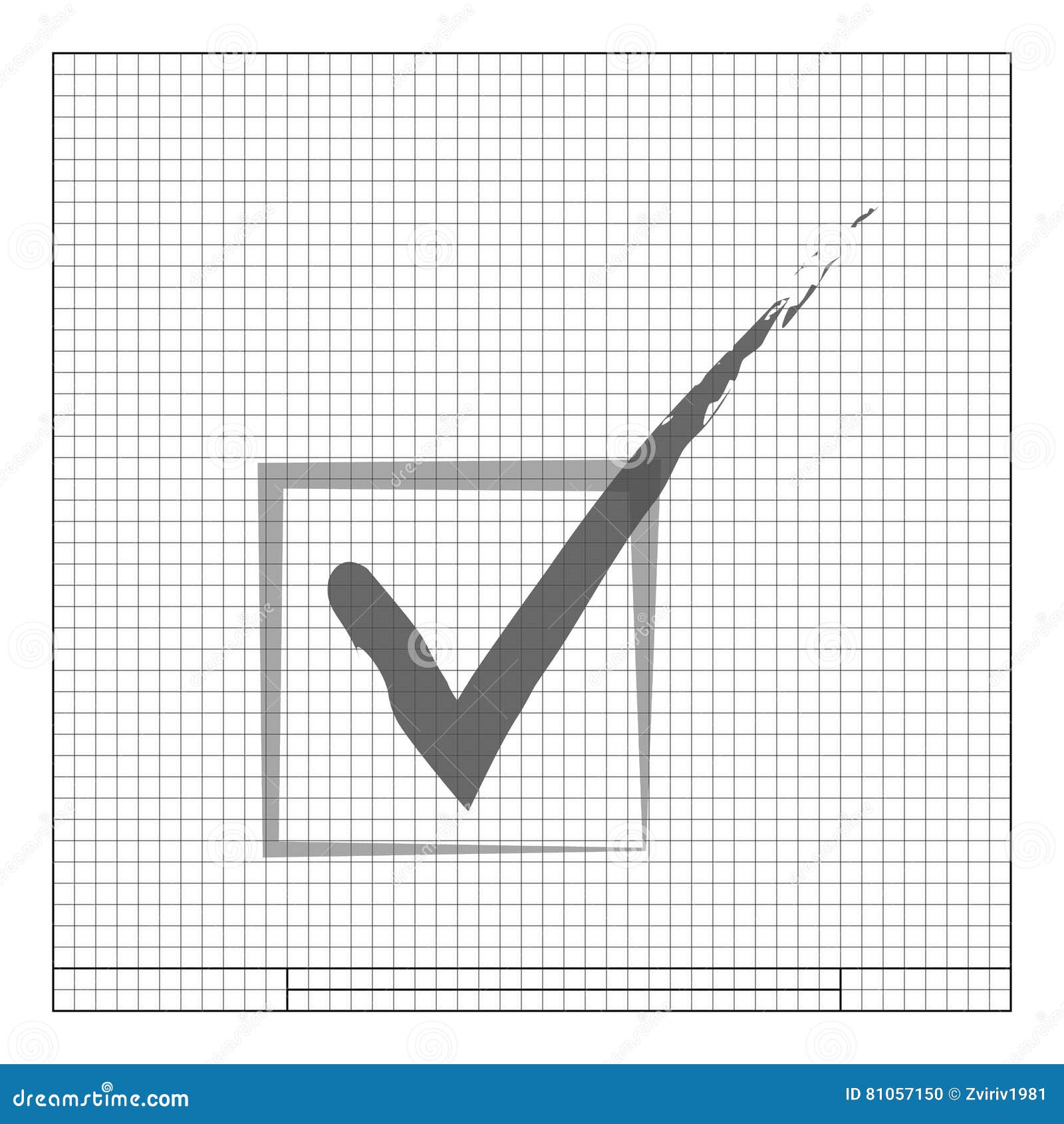 Flat Paper Cut Style Icon of Check Box Stock Illustration ...
