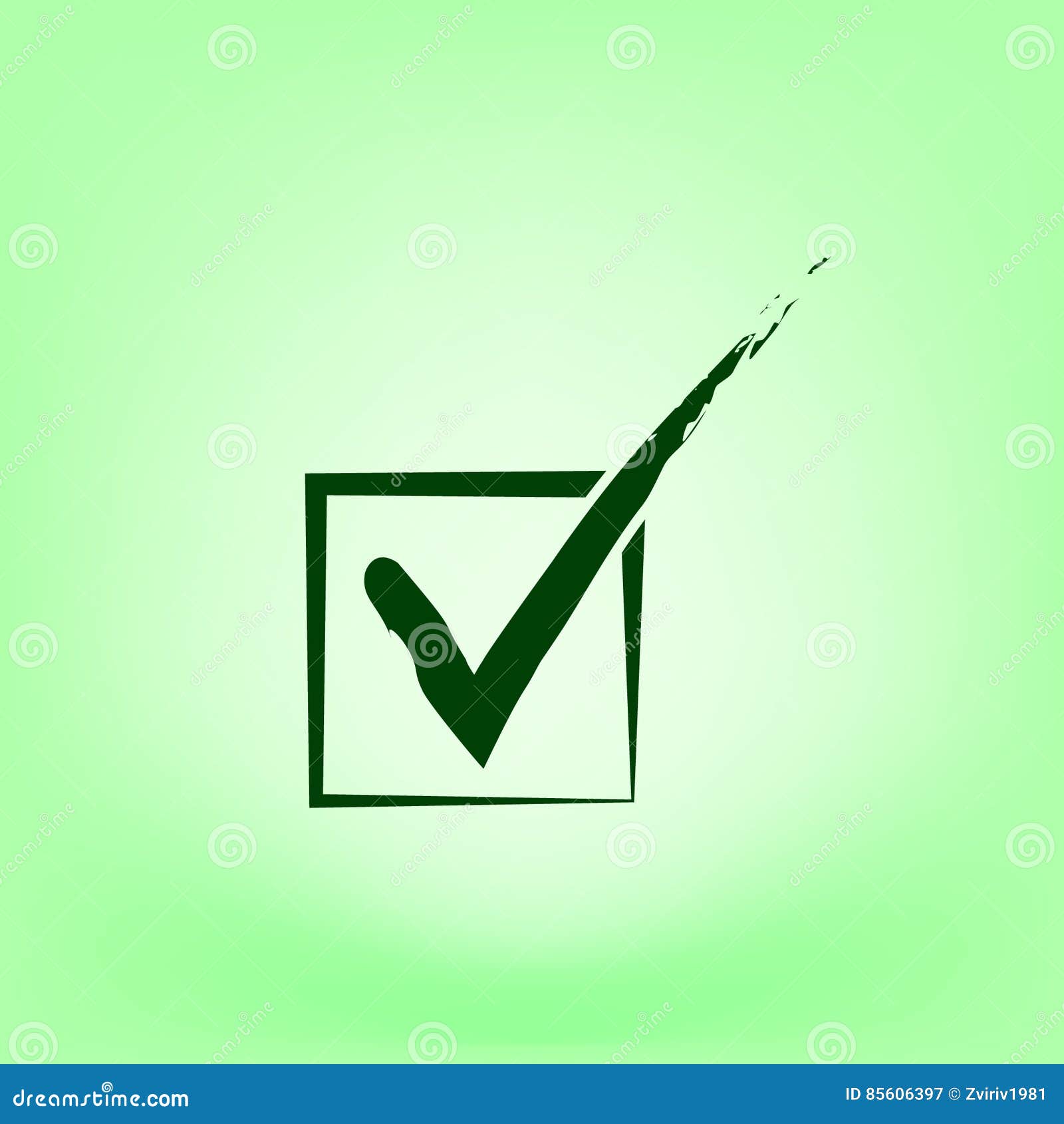 Flat Paper Cut Style Icon of Check Box Stock Illustration ...