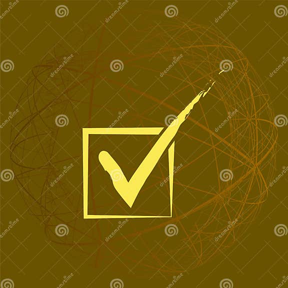 Flat Paper Cut Style Icon of Check Box Stock Illustration ...