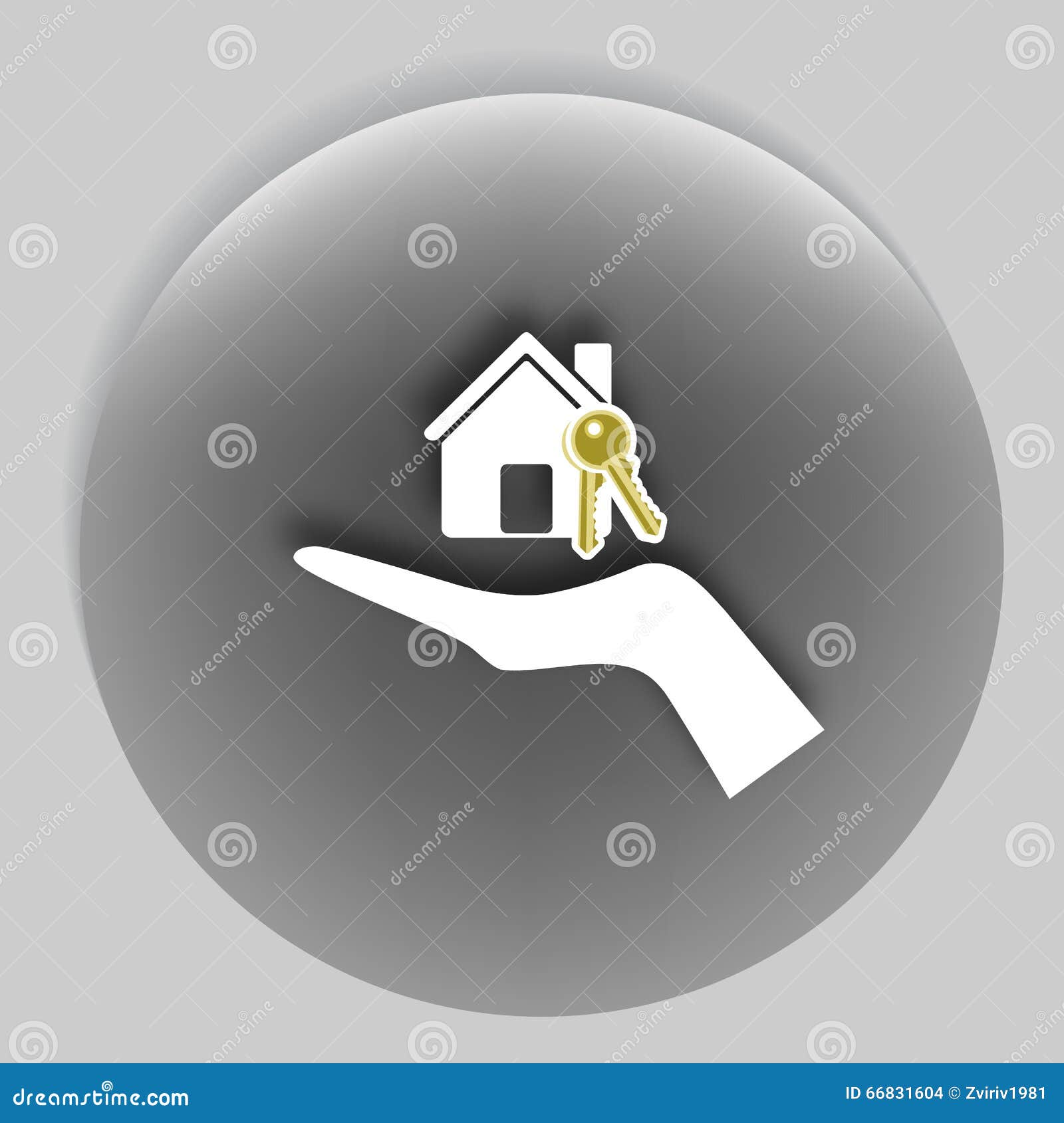 Flat Paper Cut Style Icon of Home and Keys Stock Illustration ...