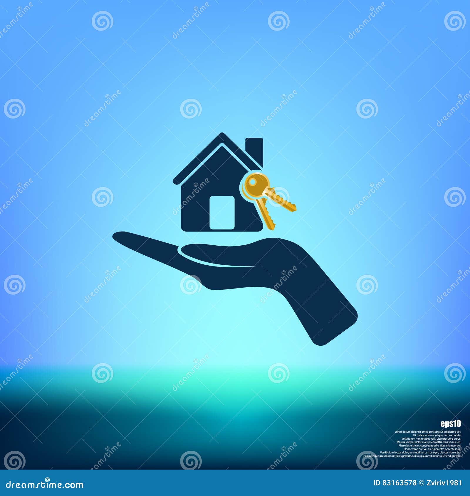 Flat Paper Cut Style Icon of Home and Keys Stock Illustration ...