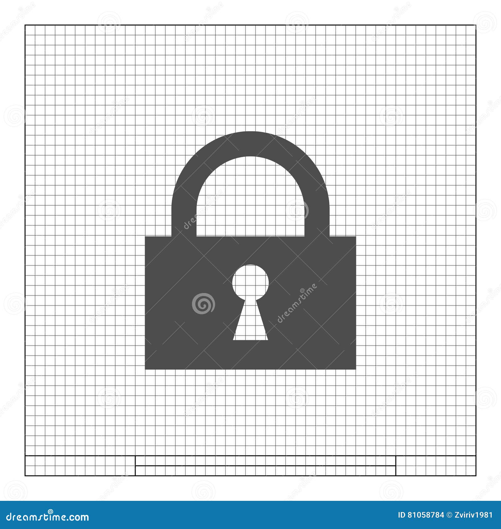 Flat Paper Cut Style Icon of a Lock Stock Illustration - Illustration ...