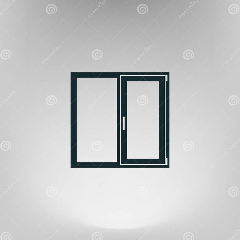 Flat Paper Cut Style Icon of Modern Window Stock Illustration ...