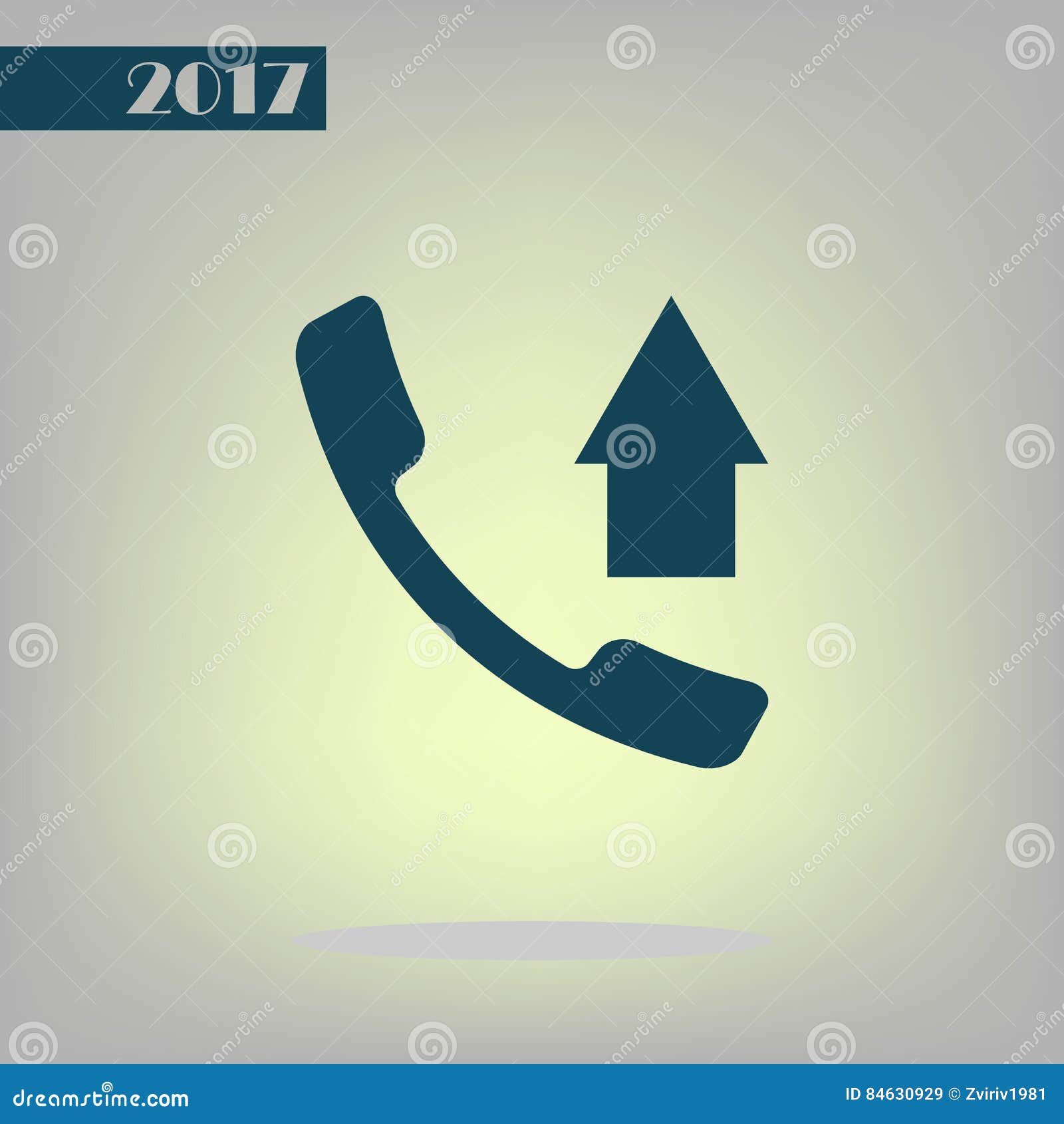 Flat Paper Cut Style Icon of Out-coming Call Stock Illustration ...