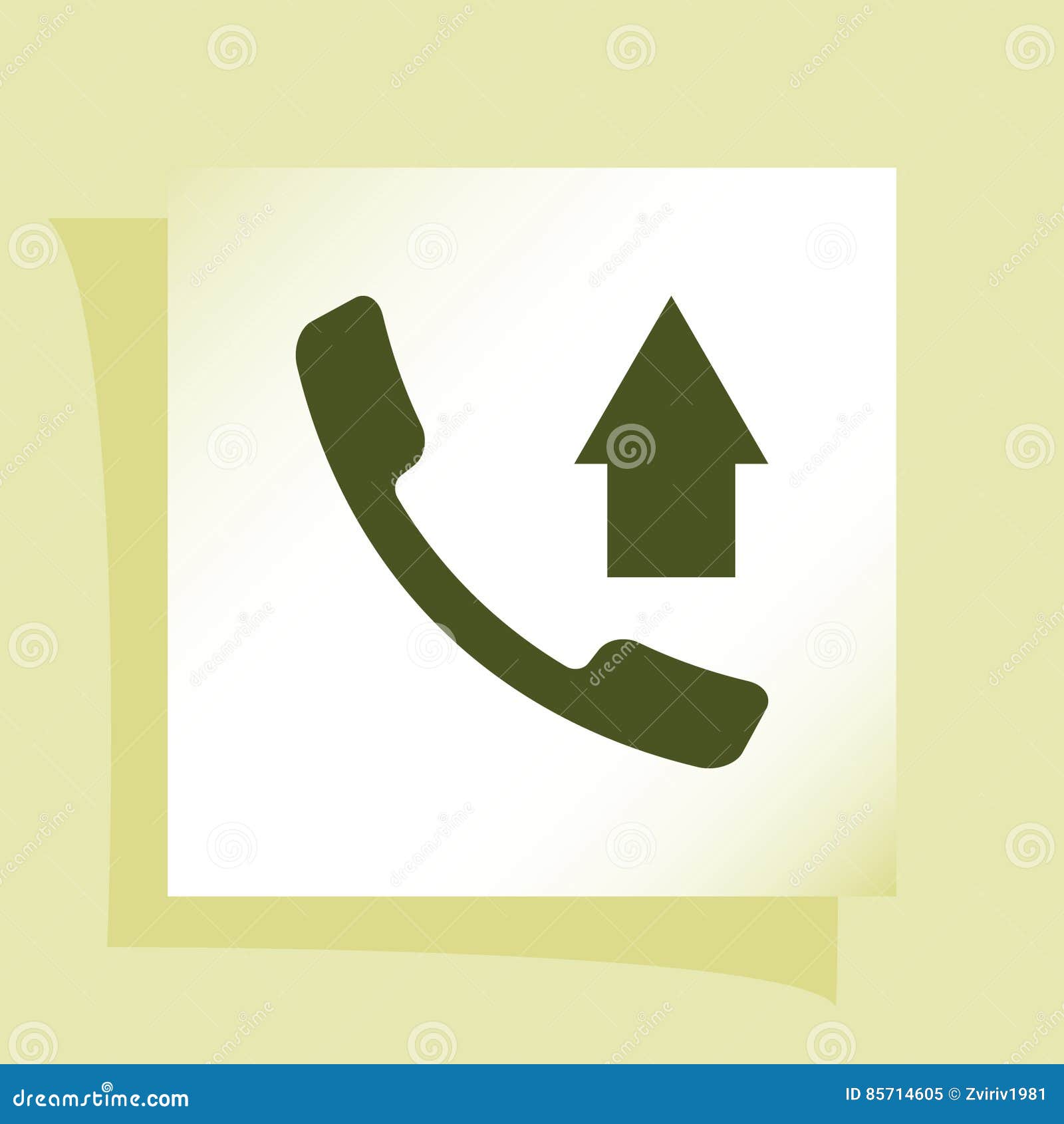 Flat Paper Cut Style Icon of Out-coming Call Stock Illustration ...