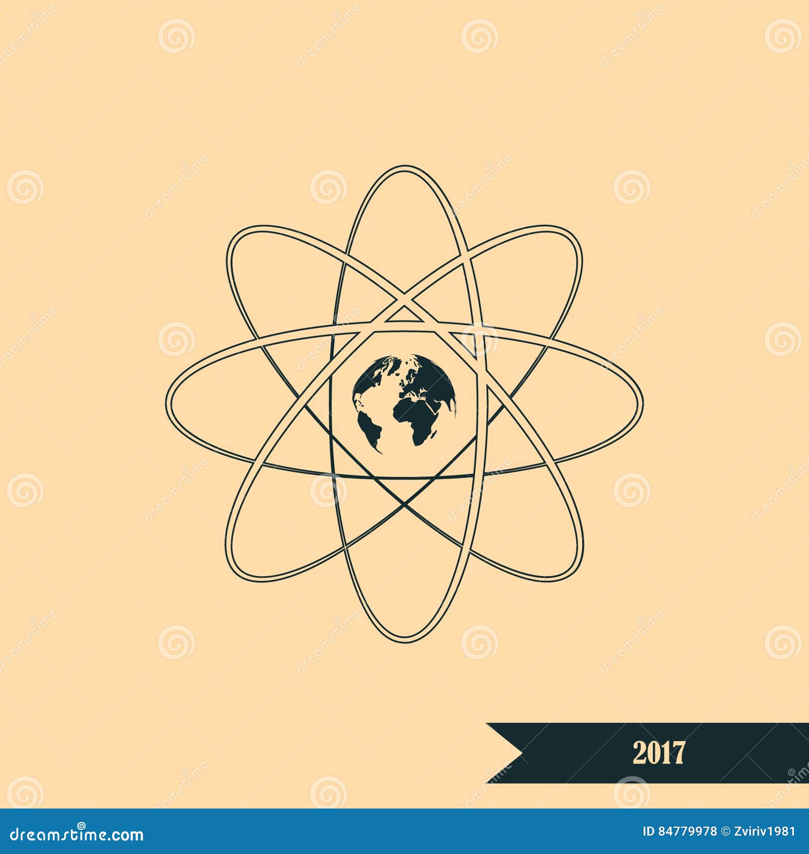 Flat Paper Cut Style Icon of Science Symbol Stock Illustration ...