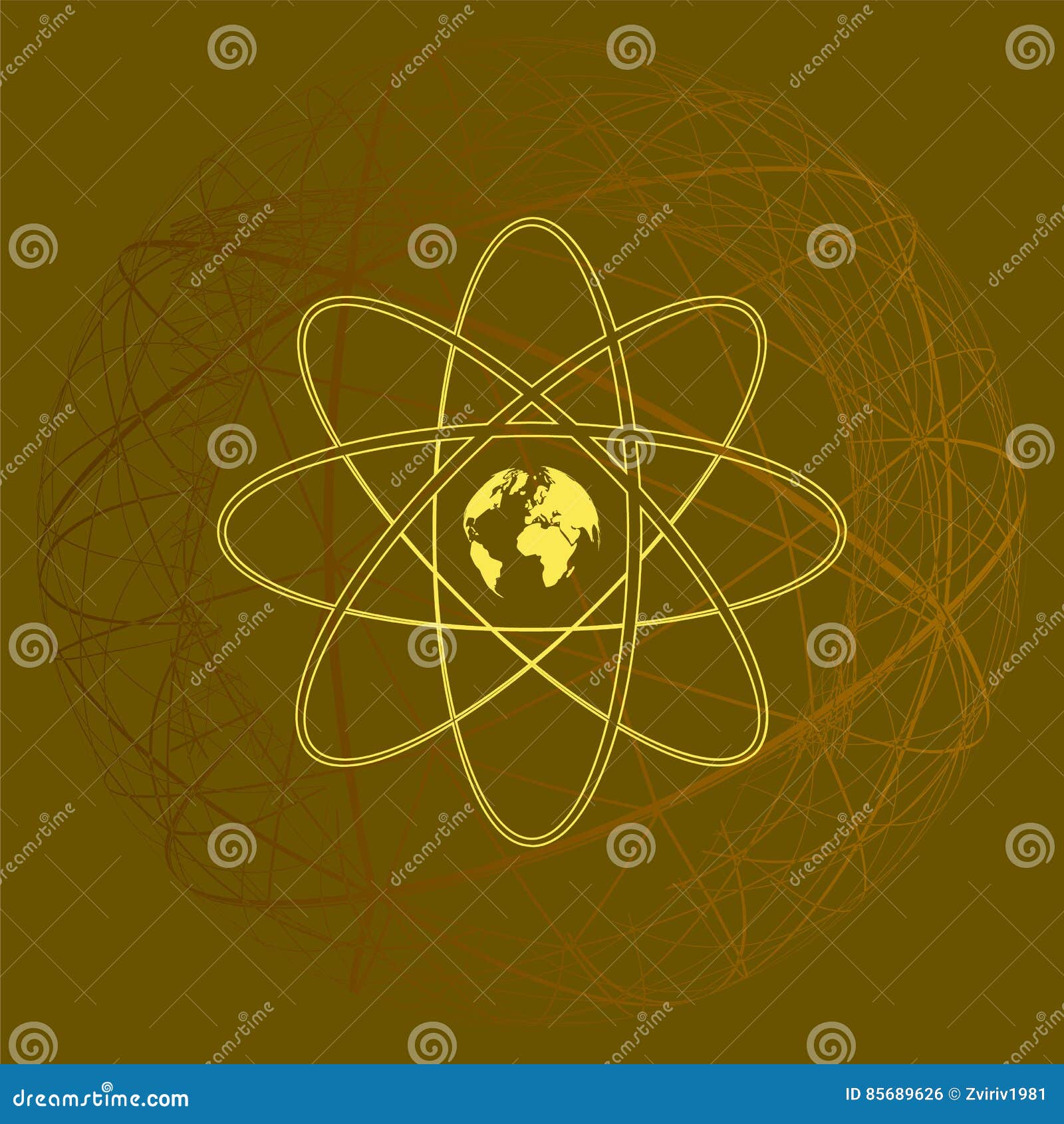 Flat Paper Cut Style Icon of Science Symbol Stock Illustration ...