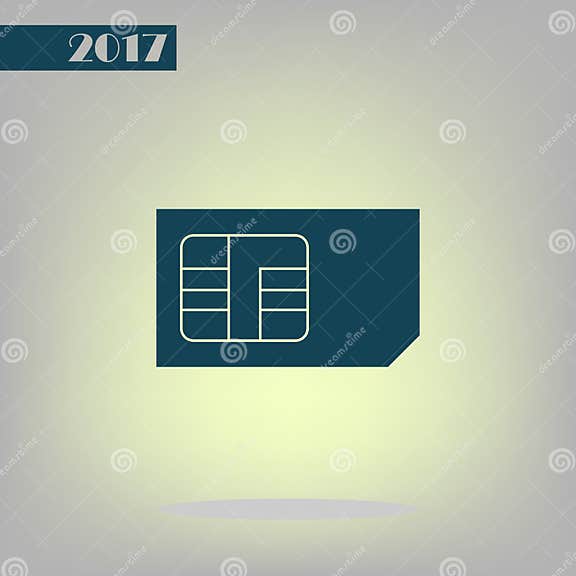 Flat Paper Cut Style Icon of a Sim Card Stock Illustration ...