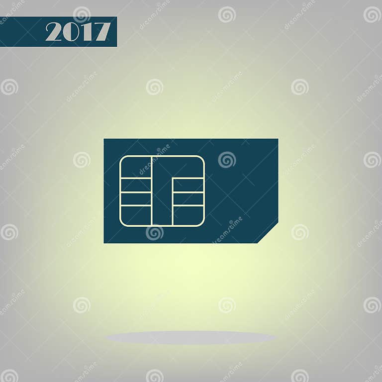 Flat Paper Cut Style Icon of a Sim Card Stock Illustration ...