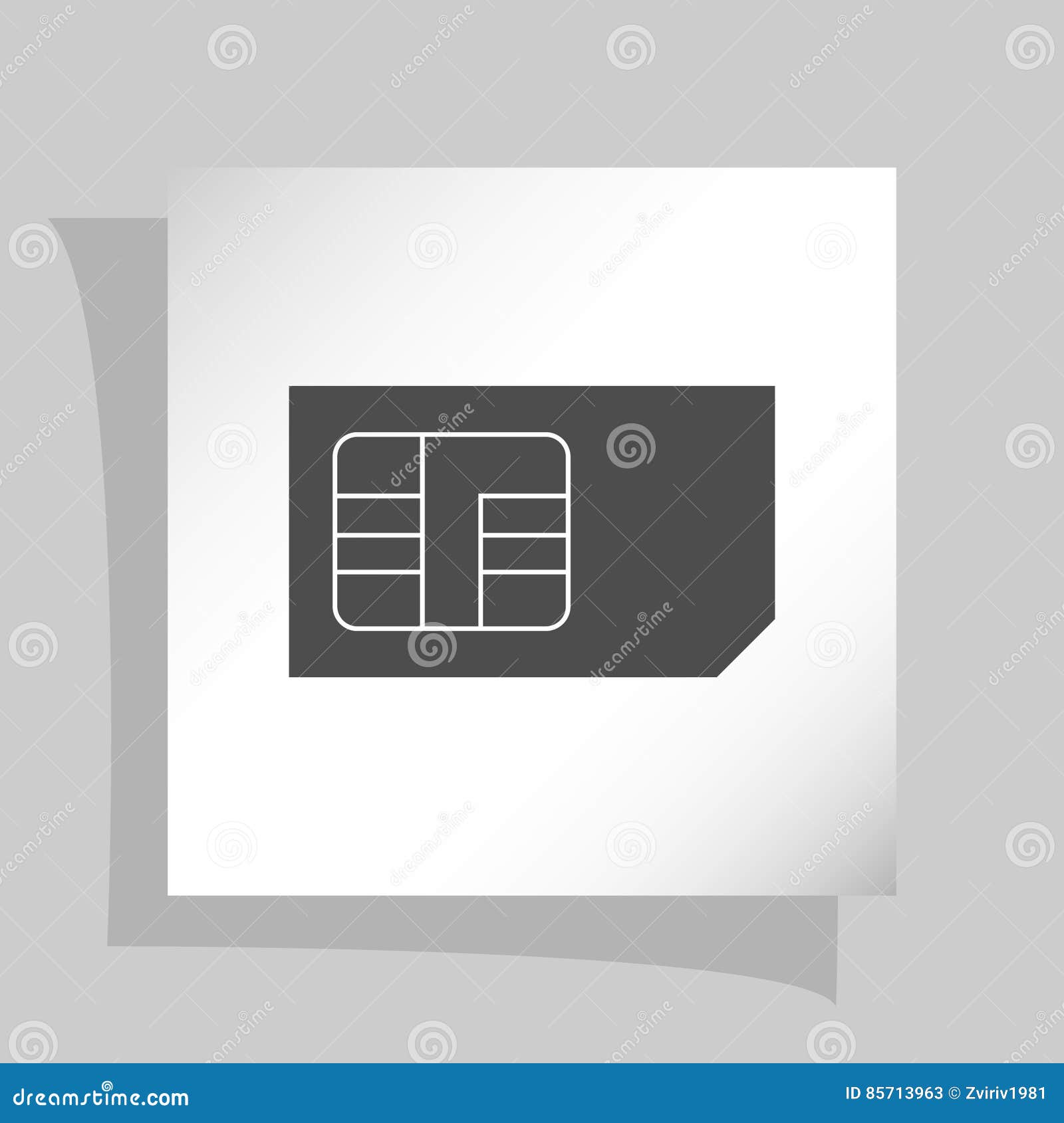 Flat Paper Cut Style Icon of a Sim Card Stock Illustration ...