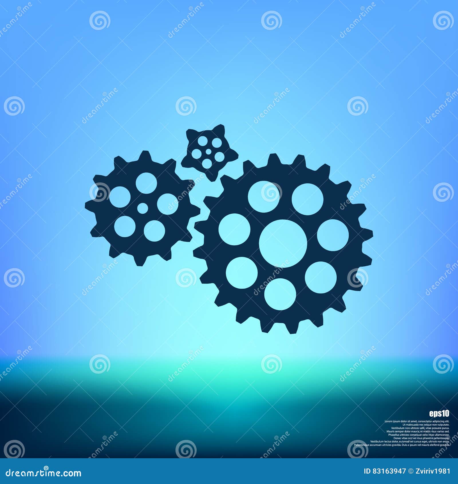 Flat Paper Styled Icon of Cogs Stock Illustration - Illustration of ...