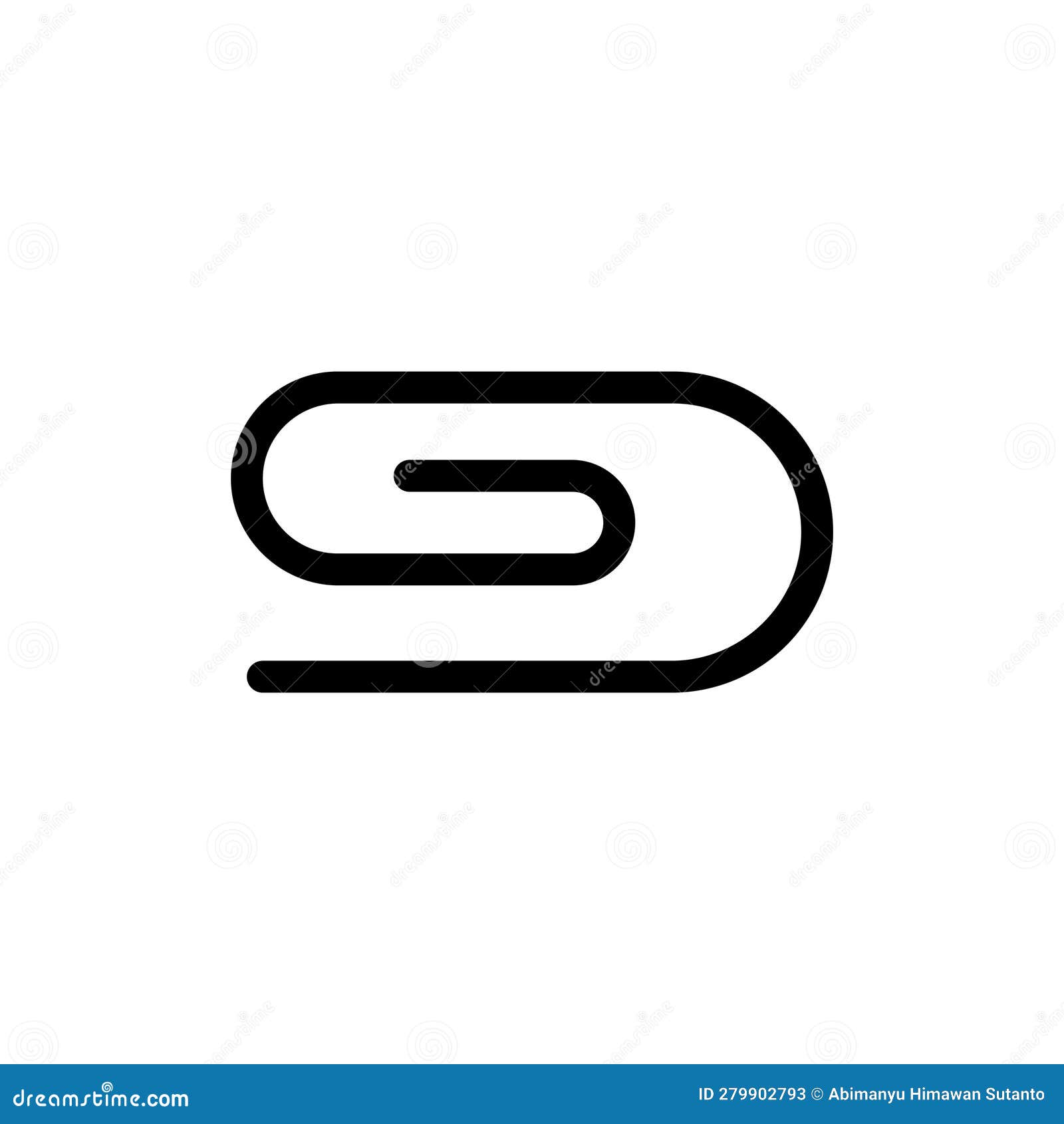 Flat paperclip icon vector stock vector. Illustration of clip - 279902793