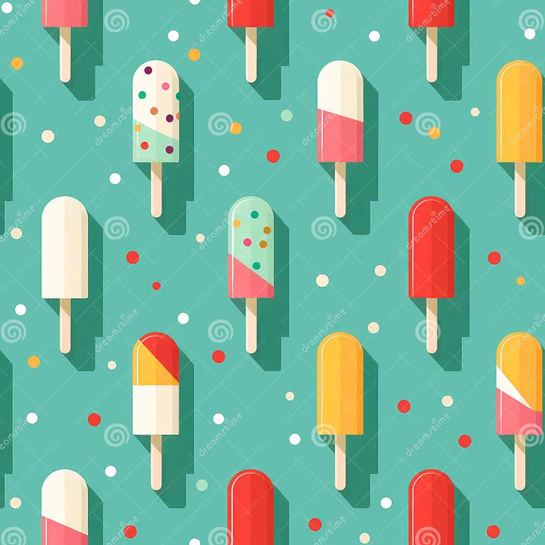 Flat Pattern Design of Random Ice Lolly Pop of Various Colors Stock ...
