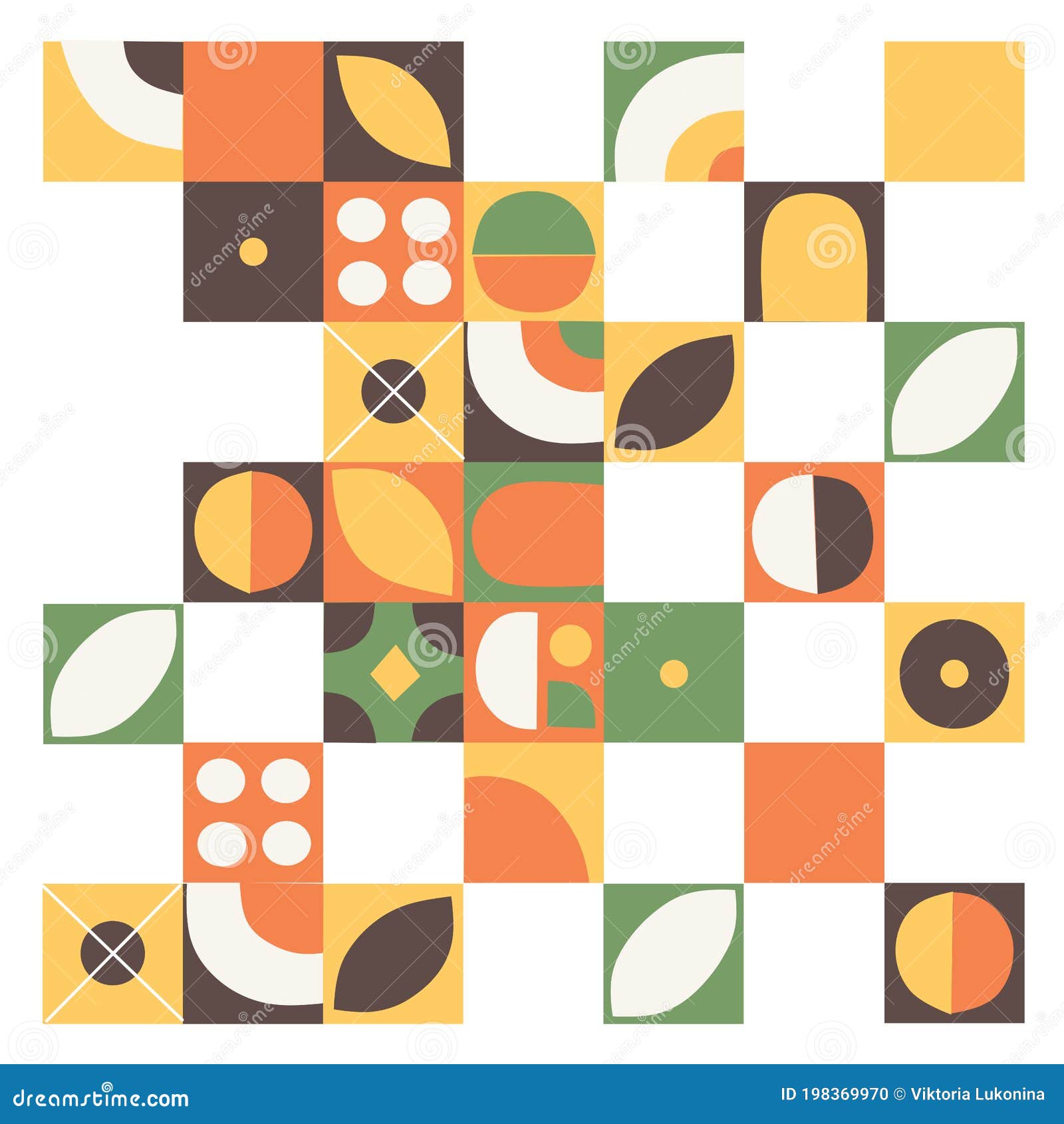 Flat Pattern Squares Background Flat Vector Illustration. Retro Funky ...