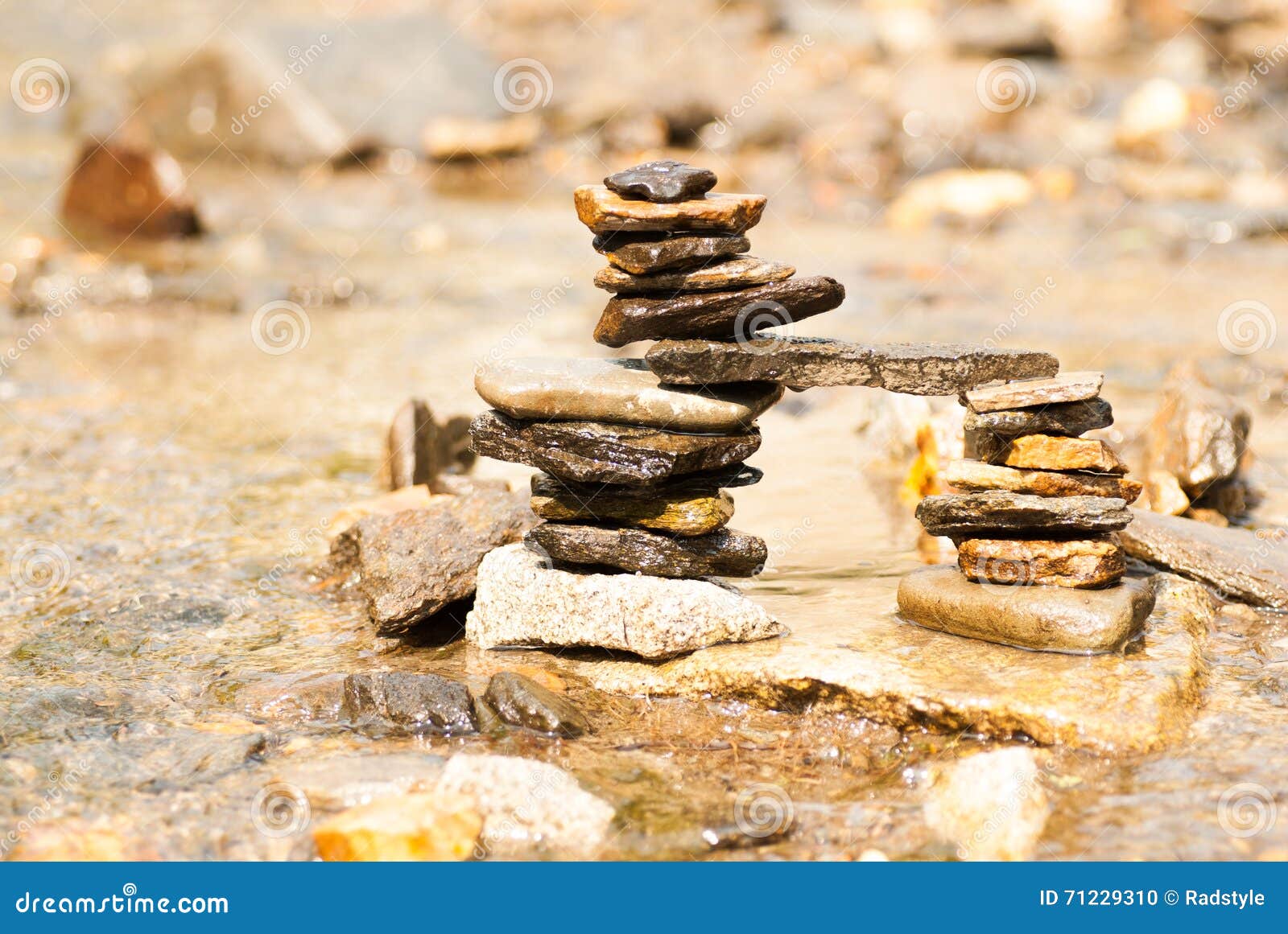 Flat Pebble Bridge Right View Stock Photo - Image of design, relaxation ...