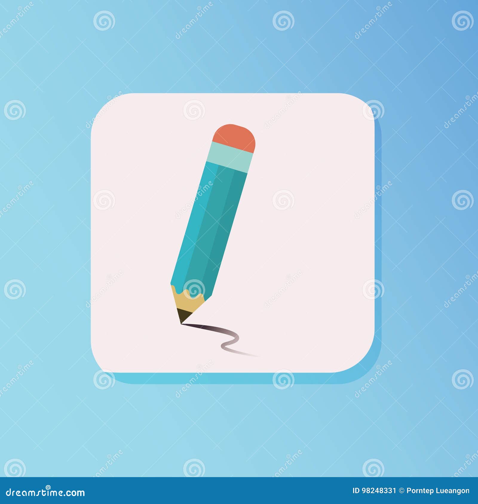 Flat Pencil Draw Icon Style Vector Stock Vector - Illustration of icon ...
