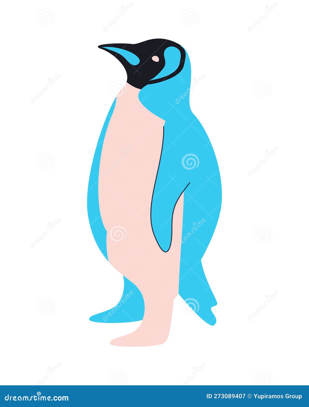 Flat penguin illustration stock vector. Illustration of polar - 273089407