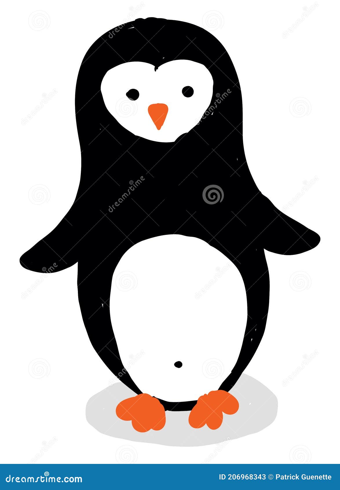 Flat Penguin, Illustration, Vector Stock Vector - Illustration of snow ...