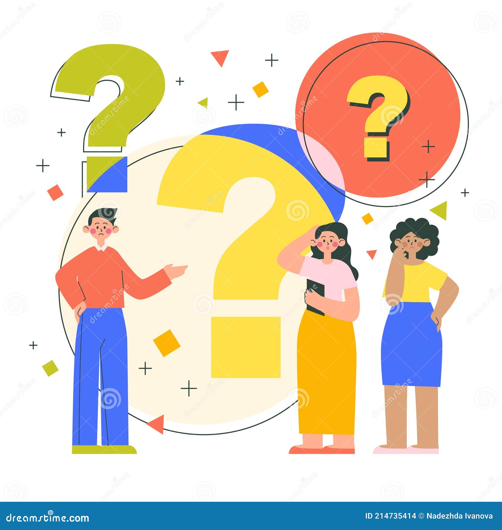 Flat People Asking Questions Illustration Vector Illustration. Stock ...