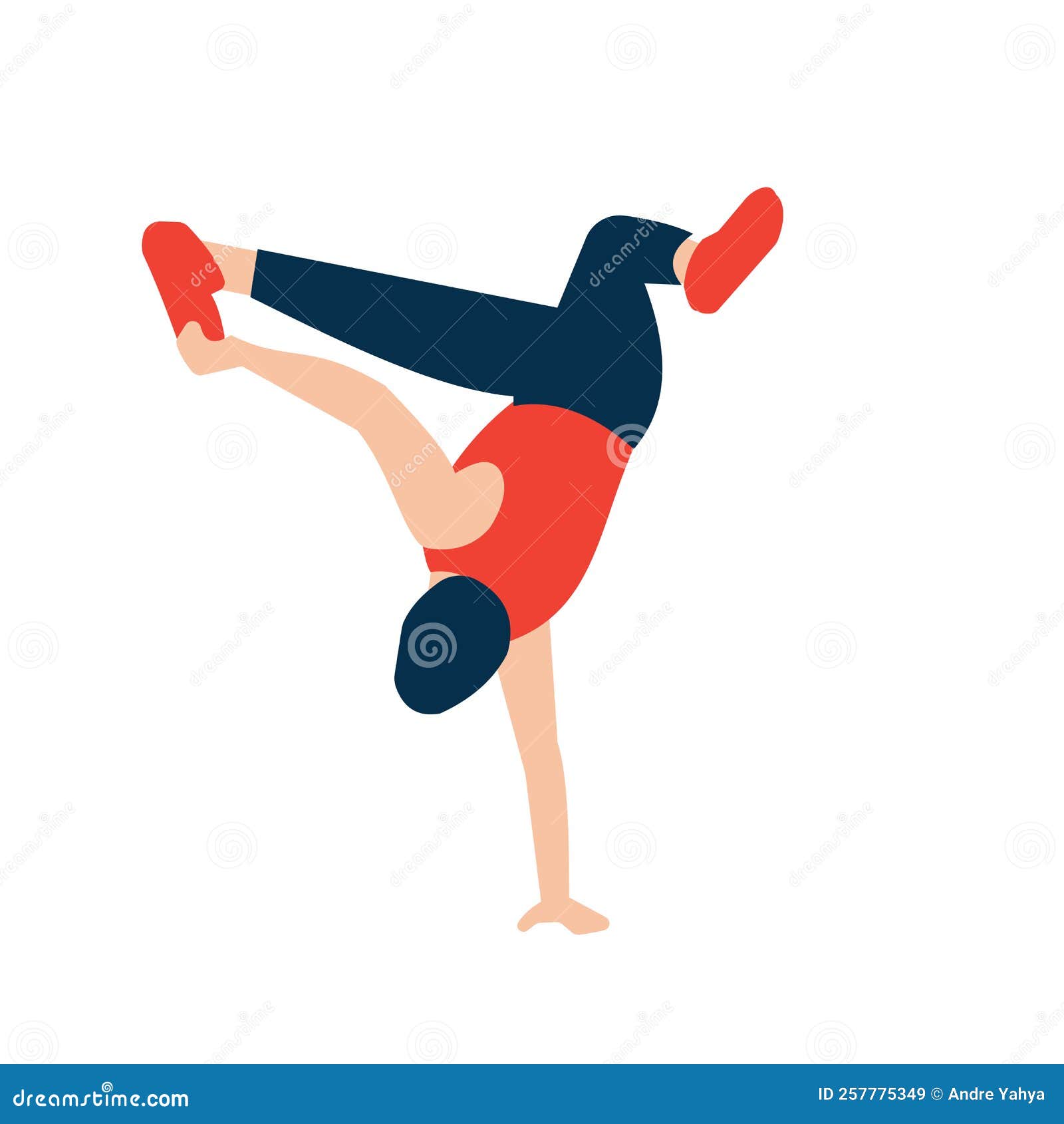 Flat People Characters Acrobatic Dancer, Template Design Vector Icon ...