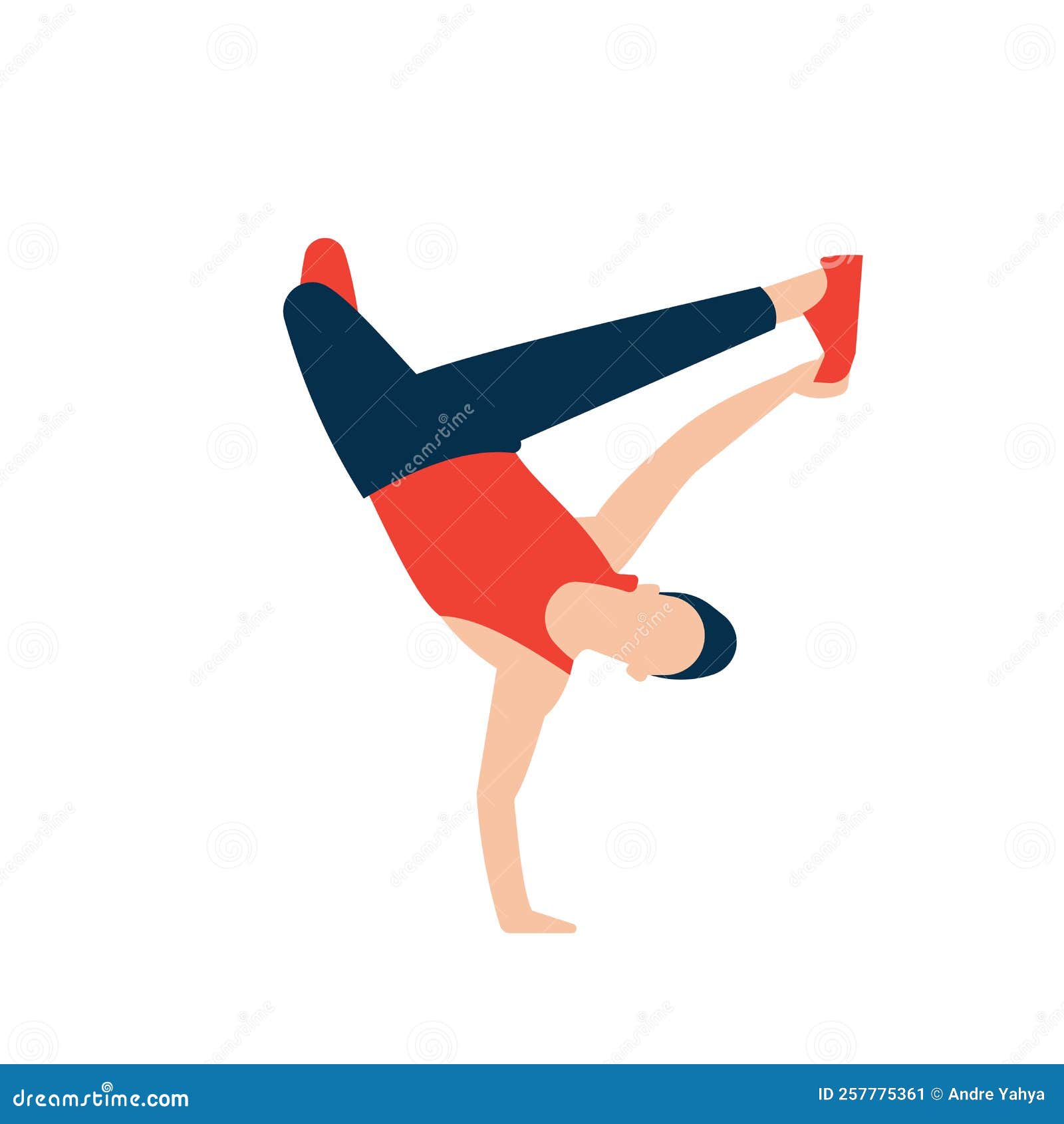 Flat People Characters Acrobatic Dancer, Template Design Vector Icon ...