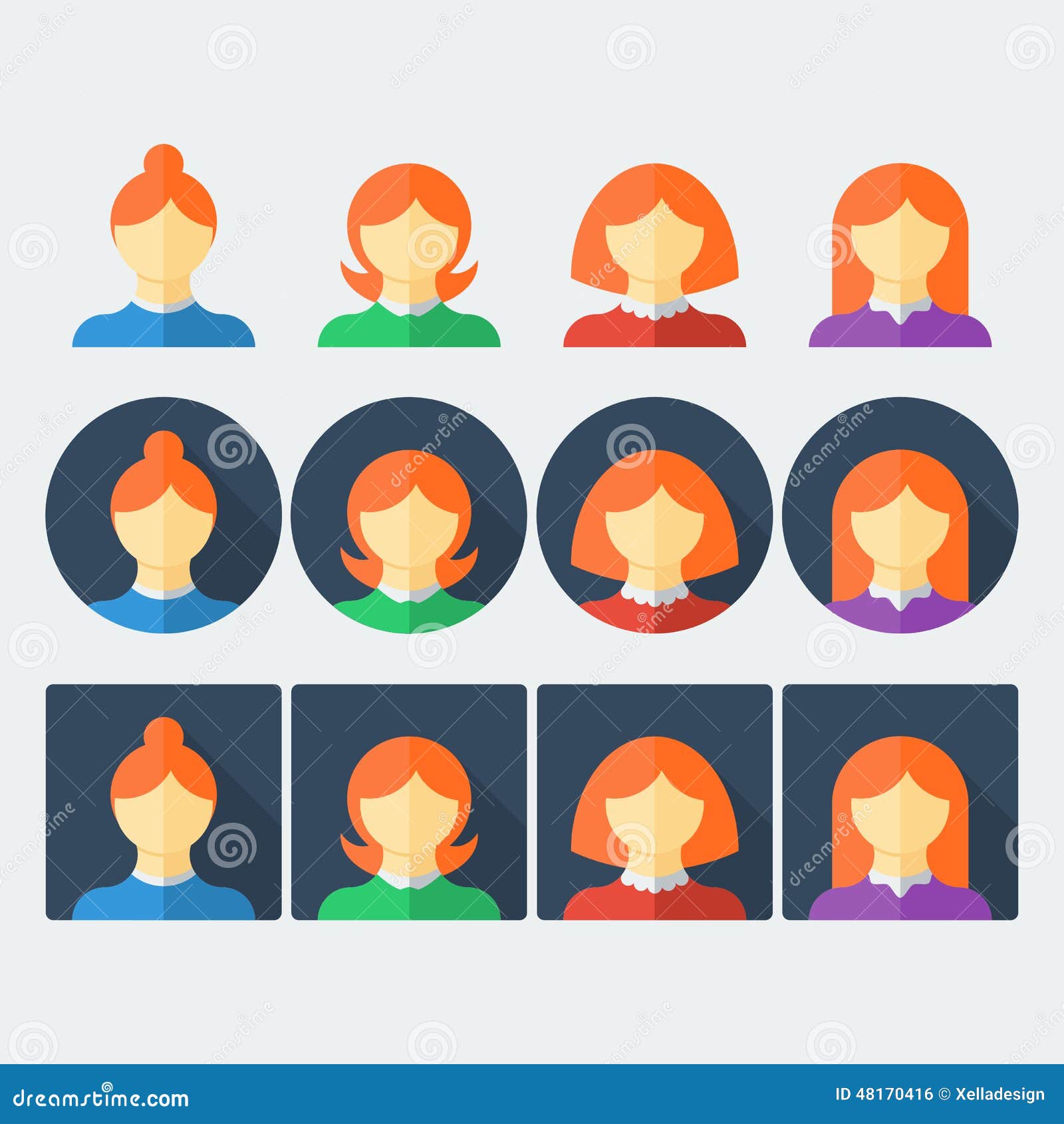 Flat people icons stock vector. Illustration of people - 48170416
