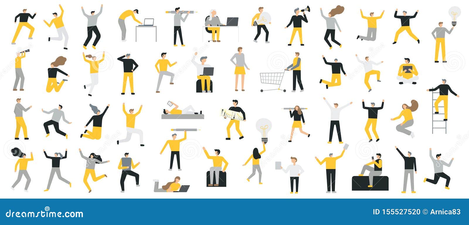 Set of Business People Flat Icons. Flat Style Modern Stock Vector ...