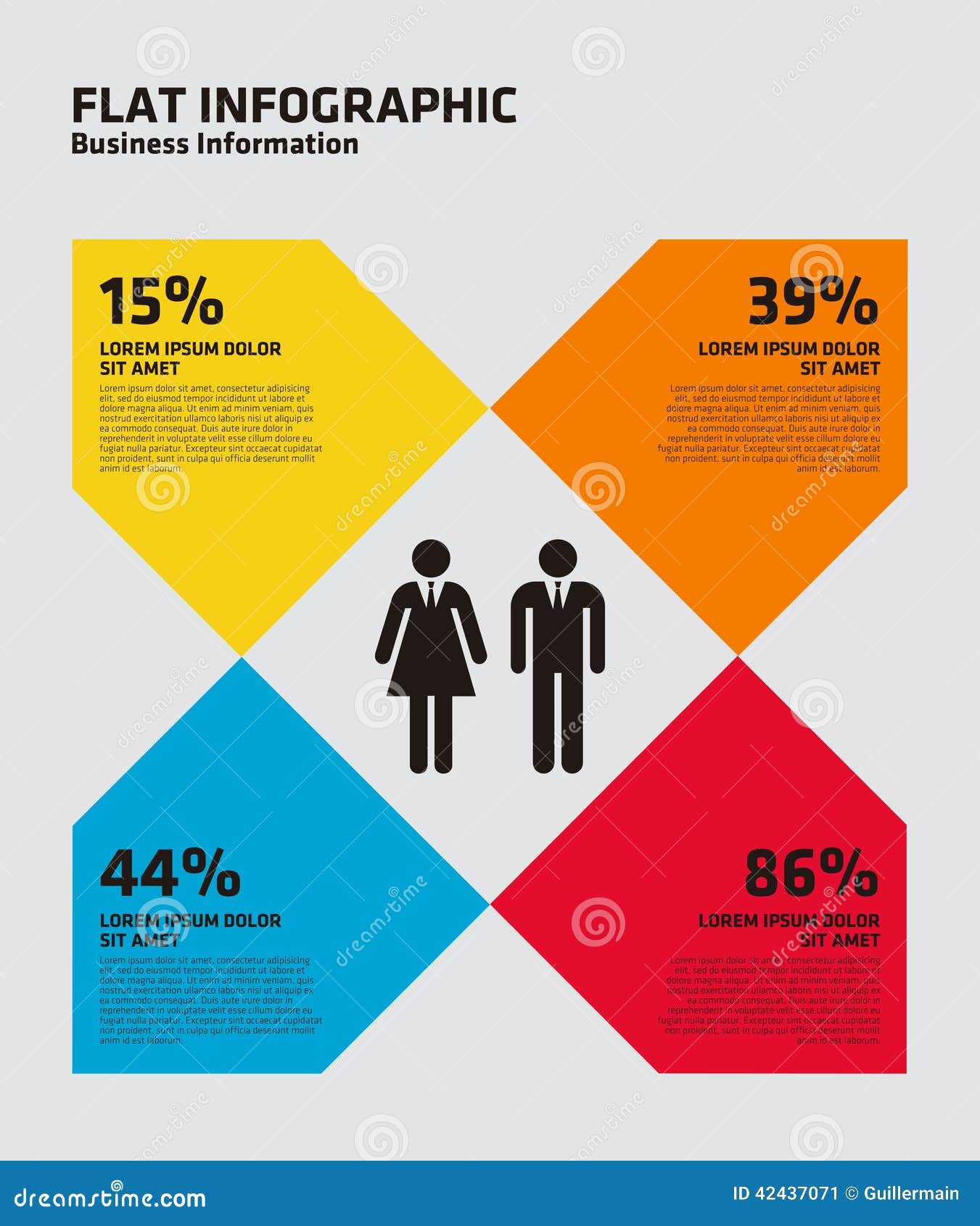 Flat Percentage Infographic Stock Vector - Illustration of creative ...