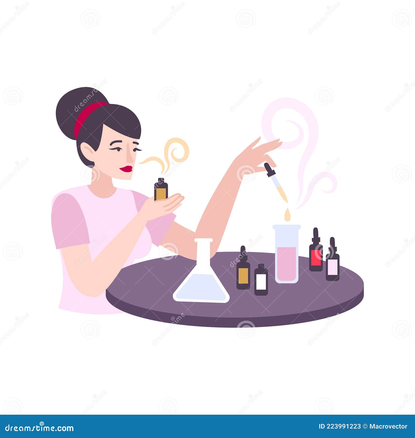 Female Perfumer Creating New Aroma For Fragrance, Template Landing Page ...