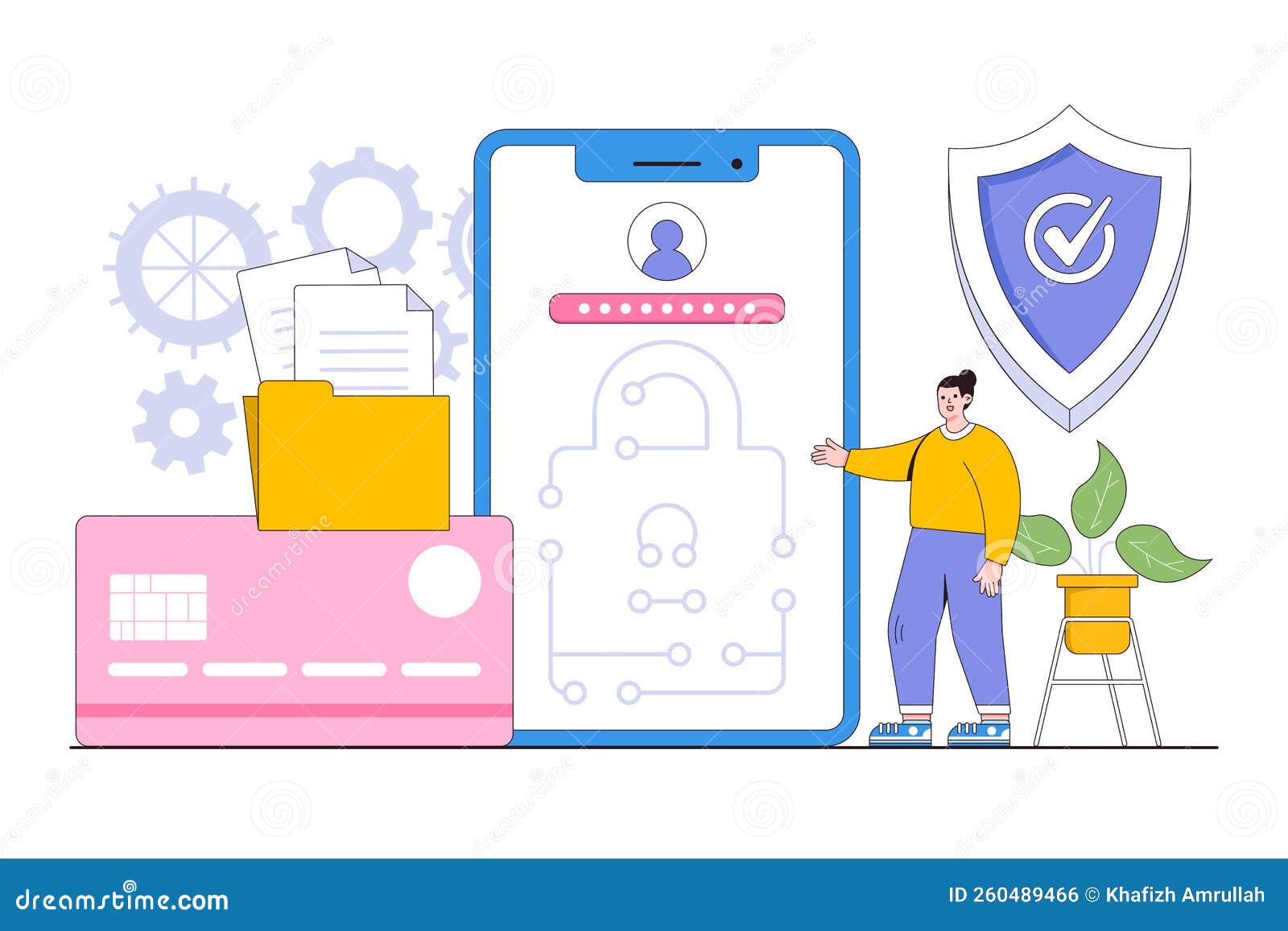 Flat Personal Data Cyber Security, Internet and Information Privacy Protection Concept Stock ...