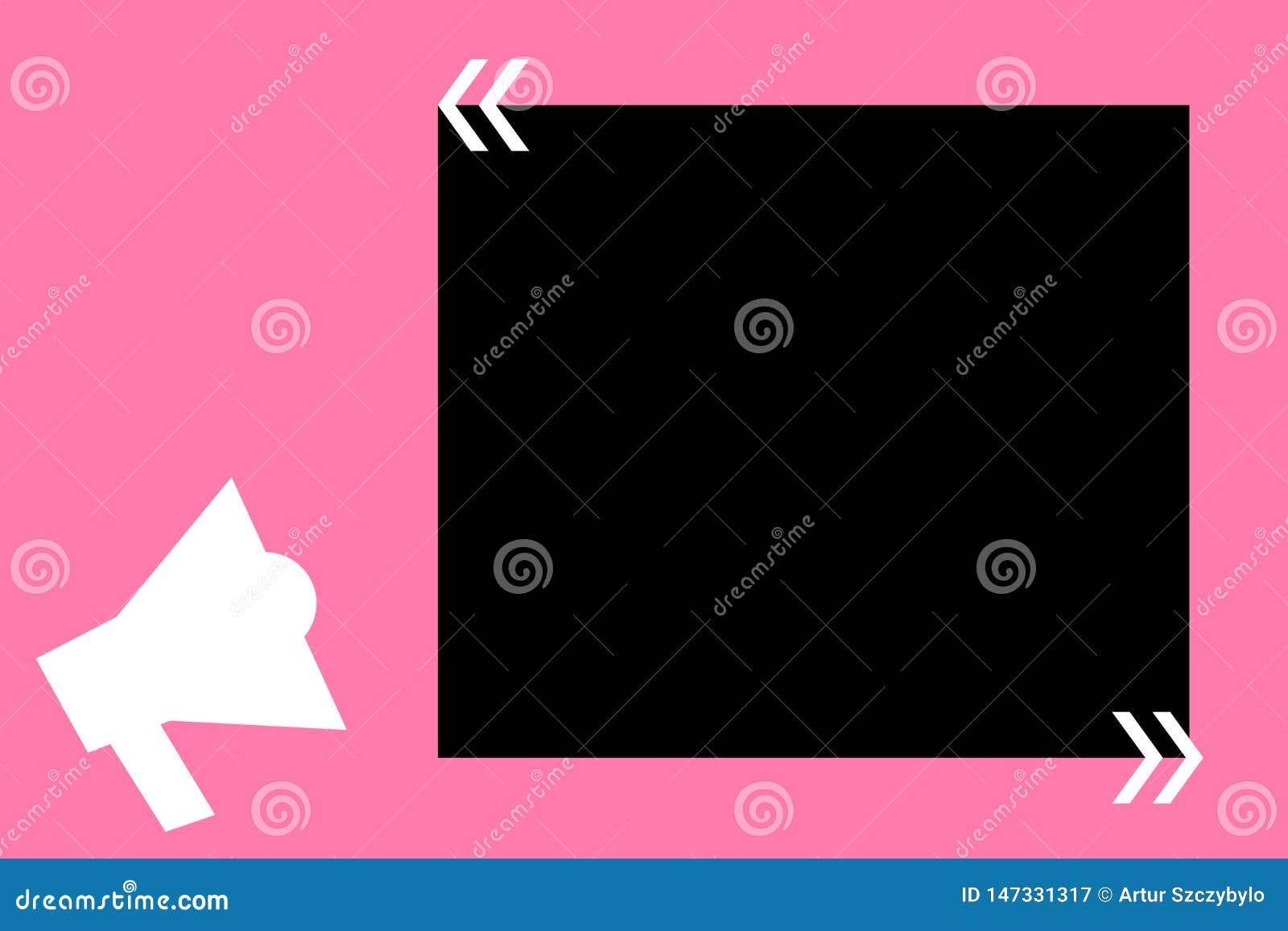 Flat Photo Design of Isolated Megaphone Pointing Upward To Empty Square ...