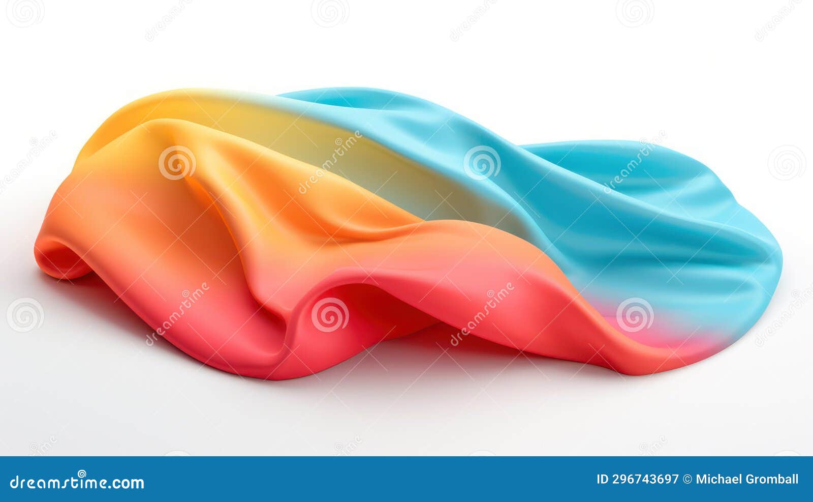 Flat Piece of Rainbow Color Fabric Isolated on White Created with ...