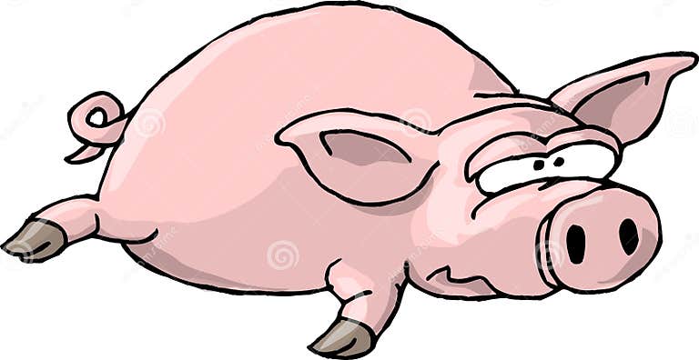 Flat Pig II stock illustration. Illustration of piggy, cartoon - 32268
